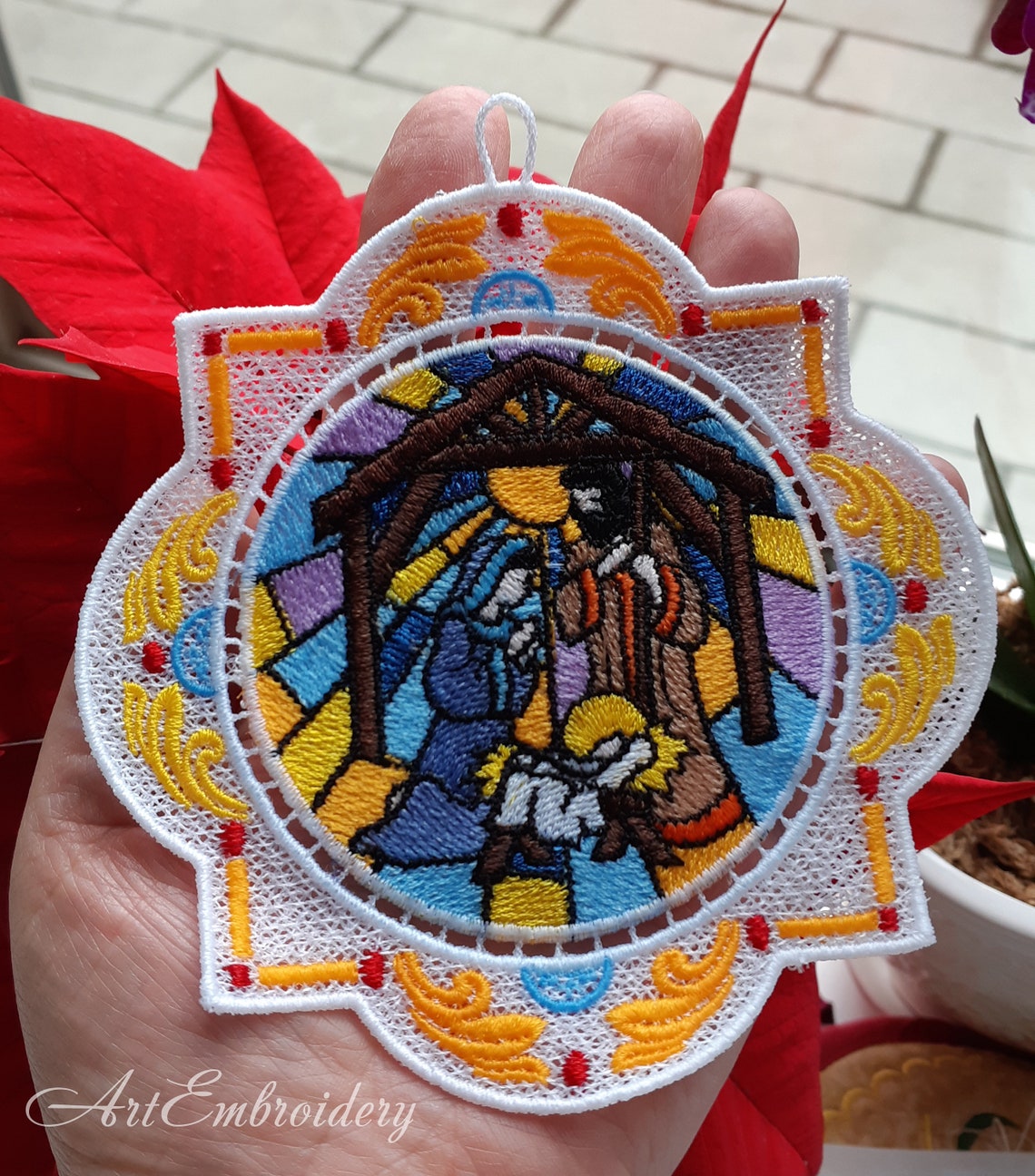 FSL Stained Glass Nativity - Machine Embroidery Freestanding Lace ...