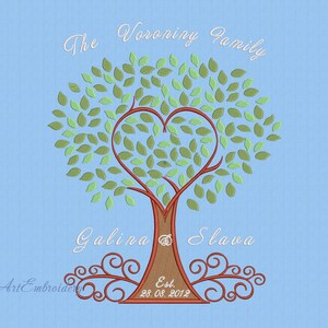 Wedding Family Tree Machine Embroidery Assembled and Split Design in ...