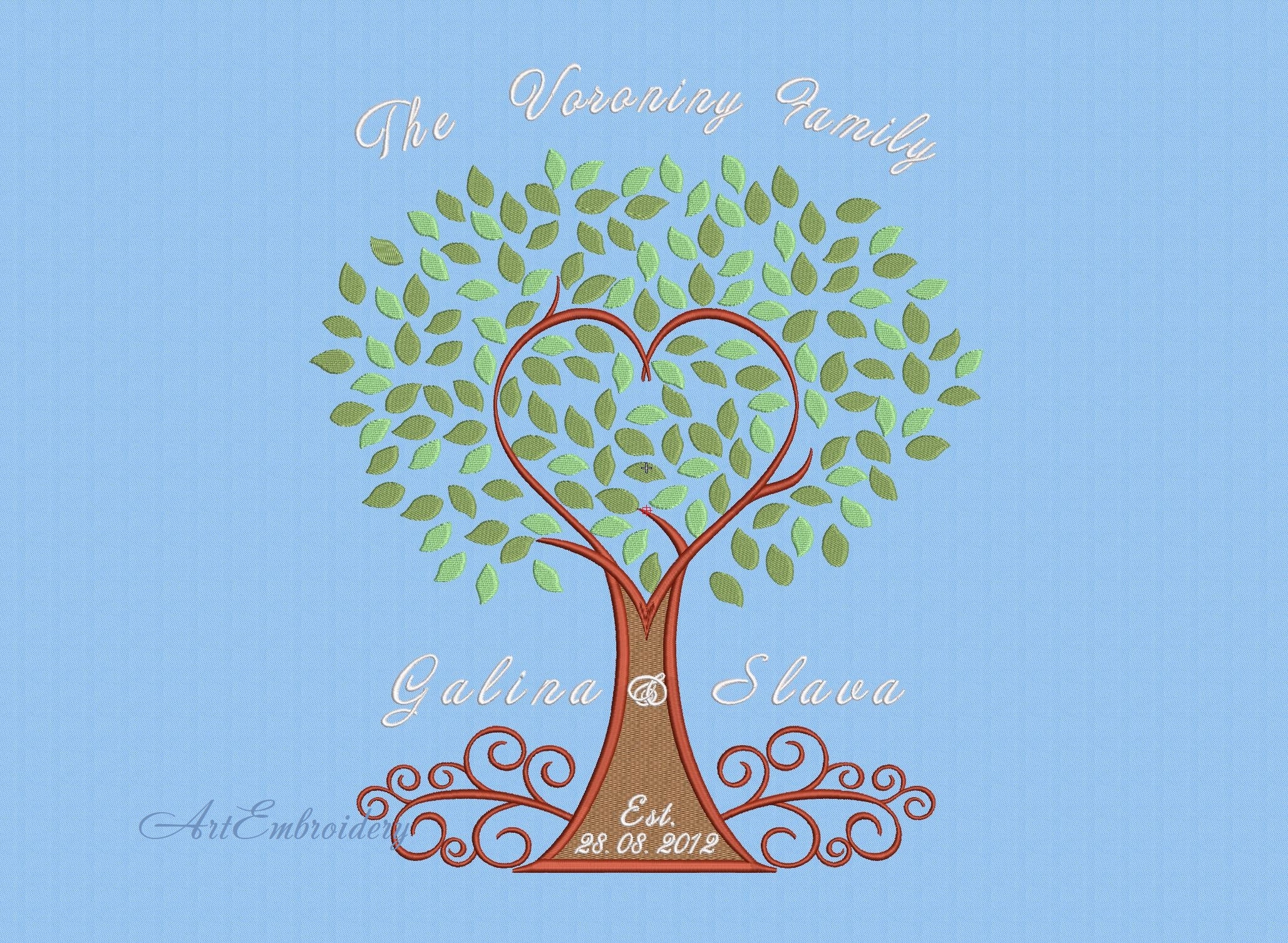 Wedding Family Tree Machine Embroidery Assembled and Split | Etsy