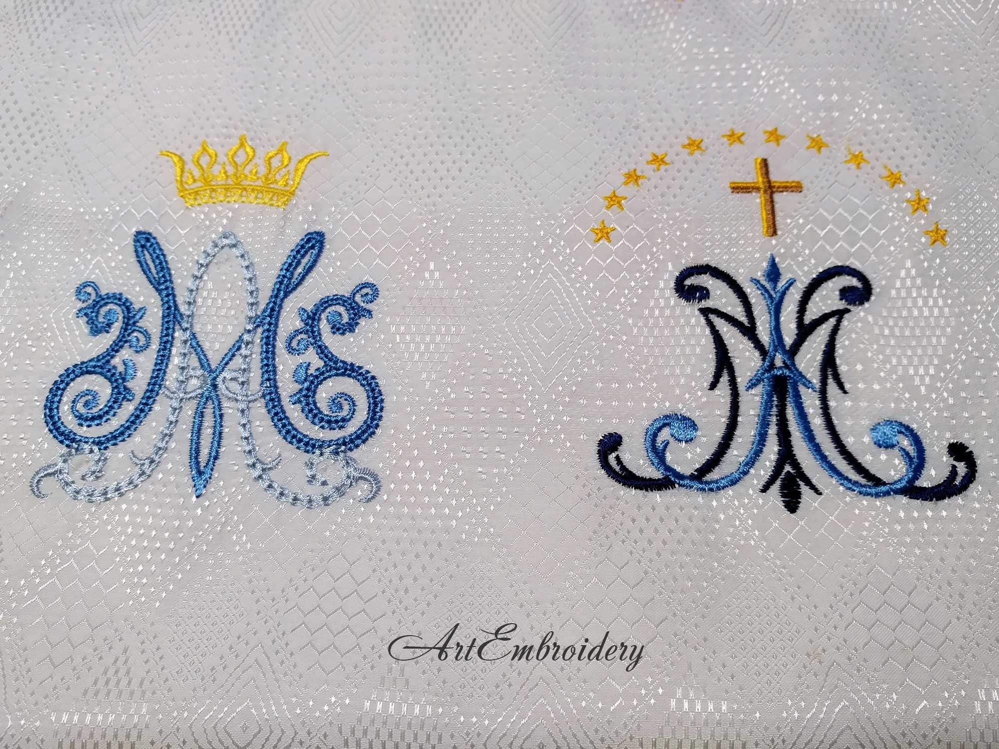 Ave Maria Monogram Machine Embroidery Religious Design in - Etsy Canada