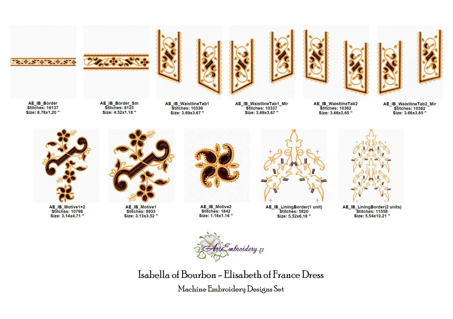 Isabella of Bourbon / Élisabeth of France Dress Embroidery - Etsy