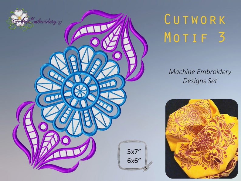 Cutwork Motif 3 Cutwork Machine Embroidery Designs Set 3 for - Etsy