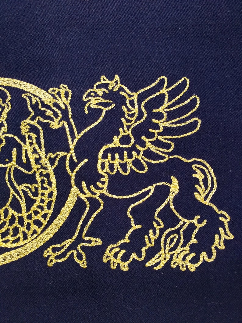Historical Griffin and Mermaid Border Embroidery Designs Set - Etsy