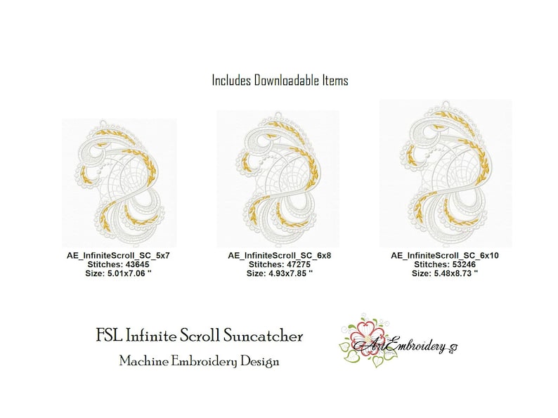 FSL Infinite Scroll Suncatcher: Machine Embroidery Design (digital ...