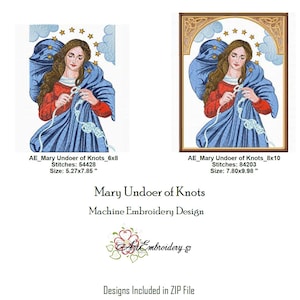 Mary Undoer of Knots – Machine Embroidery Christian Religious Design ...