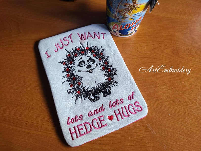 Hedge-hugs Machine Embroidery Designs Set of Mug Rug Happy - Etsy