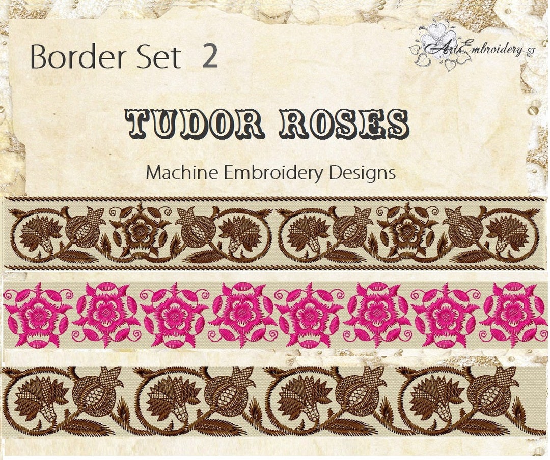 Tudor Roses Borders Set 2 - Machine Embroidery Designs - Etsy