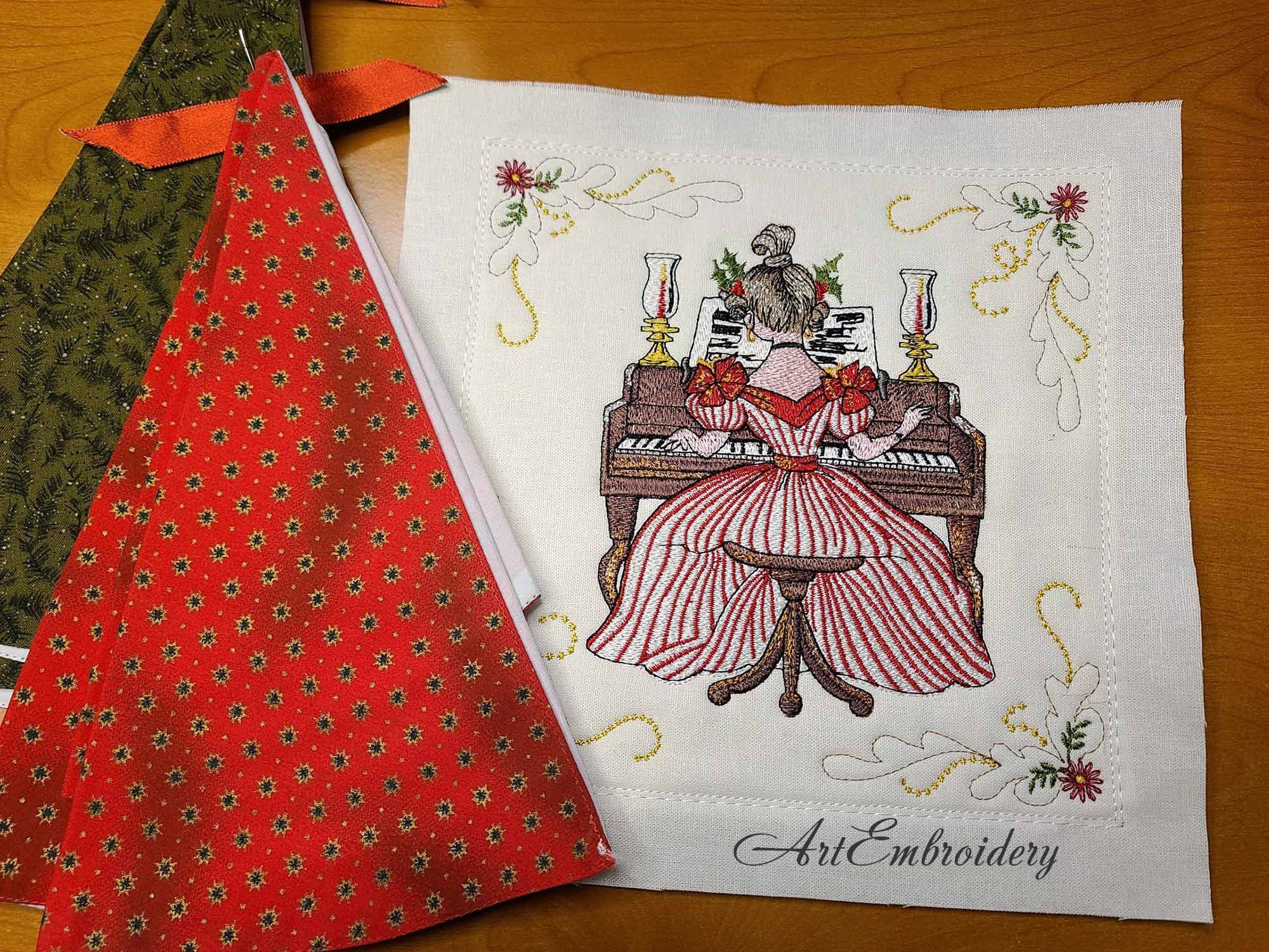 Christmas Song Machine Embroidery Quilt Block Applique - Etsy