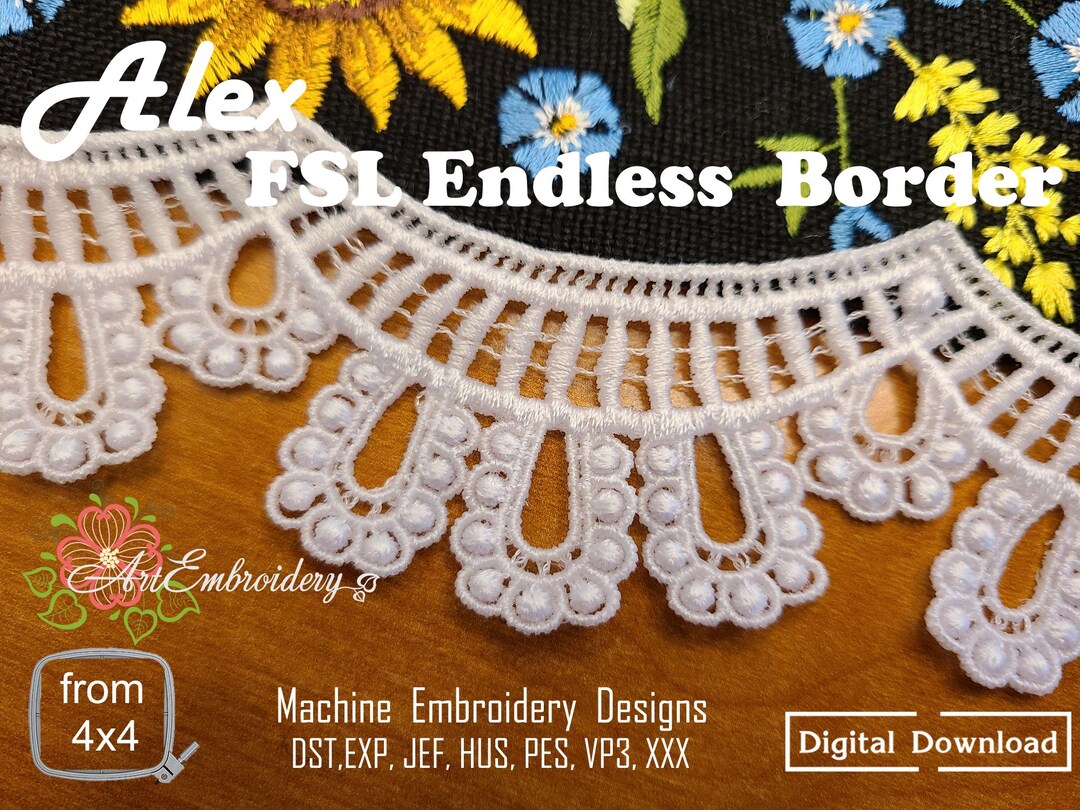 FSL Scallop Lace Border: Endless Machine Embroidery Design (digital ...