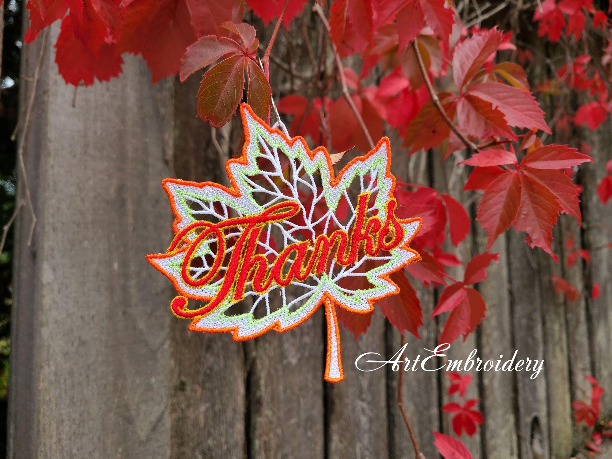 FSL Thanks Leaf - Machine Embroidery ITH Thanksgiving Lace Project ...