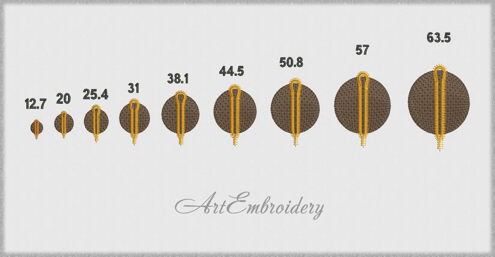 Buttonholes 3 - Machine Embroidery Designs Set of Nine Sizes Eyelet ...