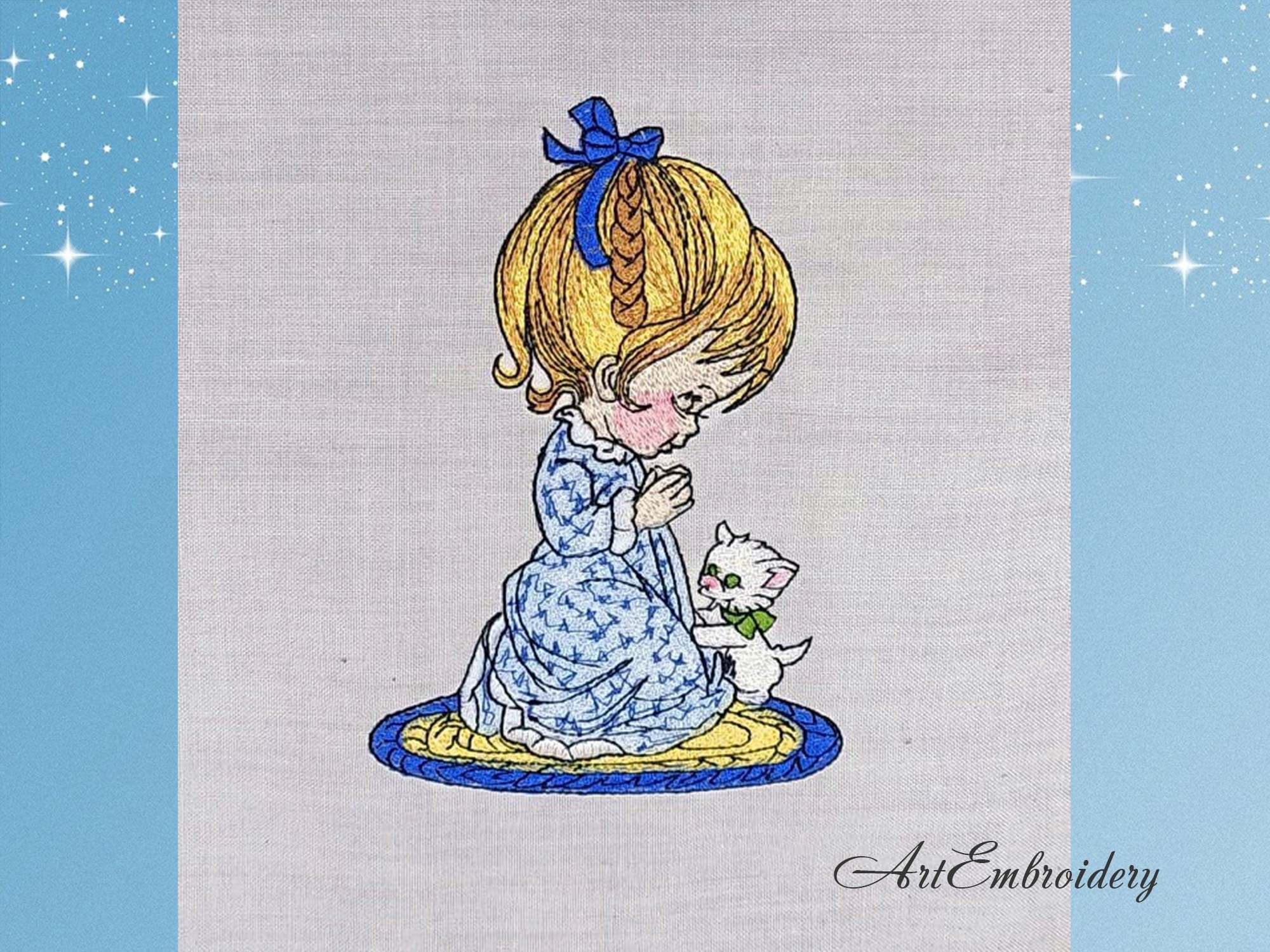 Sleep Prayer Machine Embroidery Christian Religious Design | Etsy