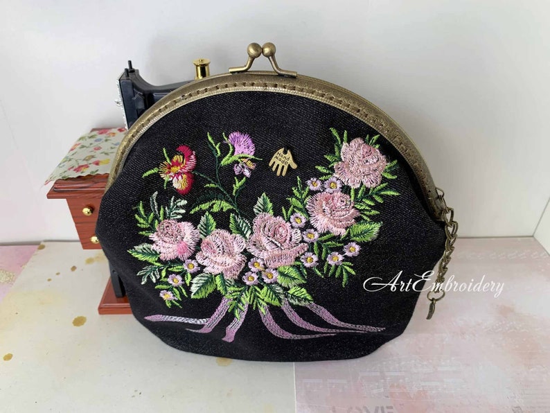 Marie Roses Bouquet Machine Embroidery Flowers Design in 4 - Etsy