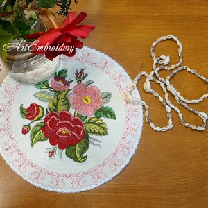 Begonia Bouquet Machine Embroidery Designs: ITH Doily (digital Download ...