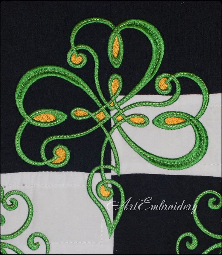 Shamrock 6-7 Set of Machine Embroidery Leavesdesigns in Celtic / Irish ...