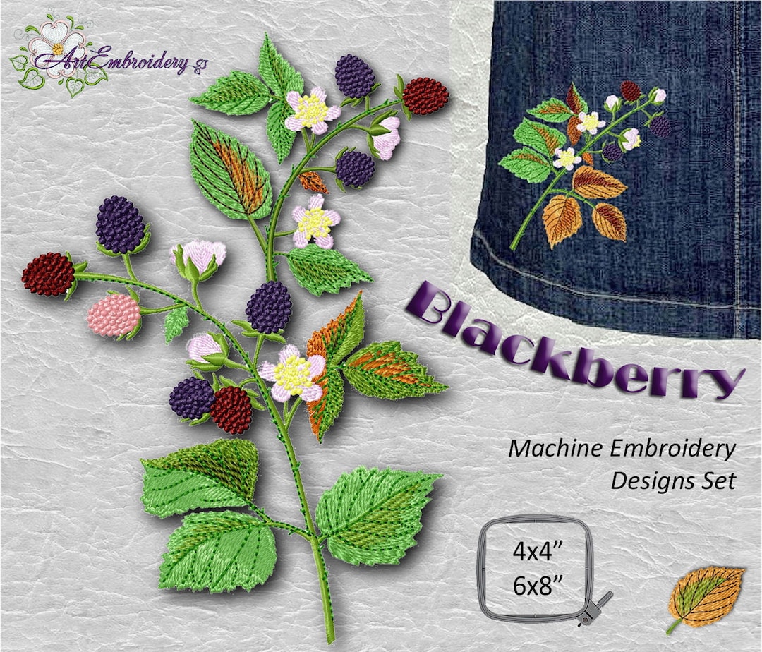 Blackberry - Machine Embroidery Designs Set With Filled Out Berries for ...