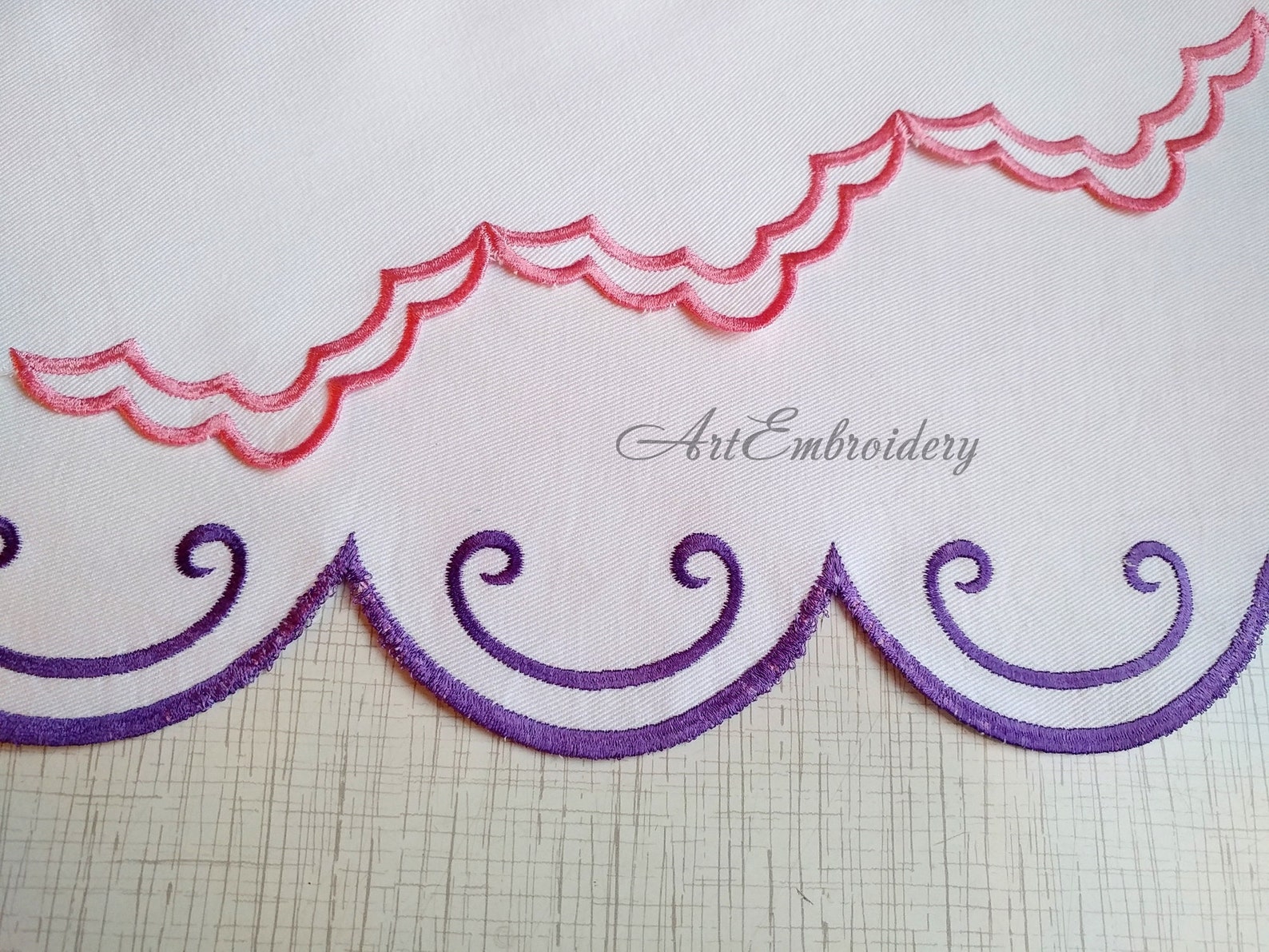 Curved Edge Machine Embroidery Border Designs: Cutwork Set (4x4 to 8x12 ...