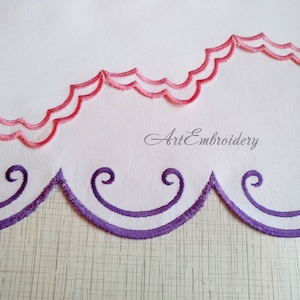 Curved Edge Machine Embroidery Border Designs: Cutwork Set (4x4 to 8x12 ...