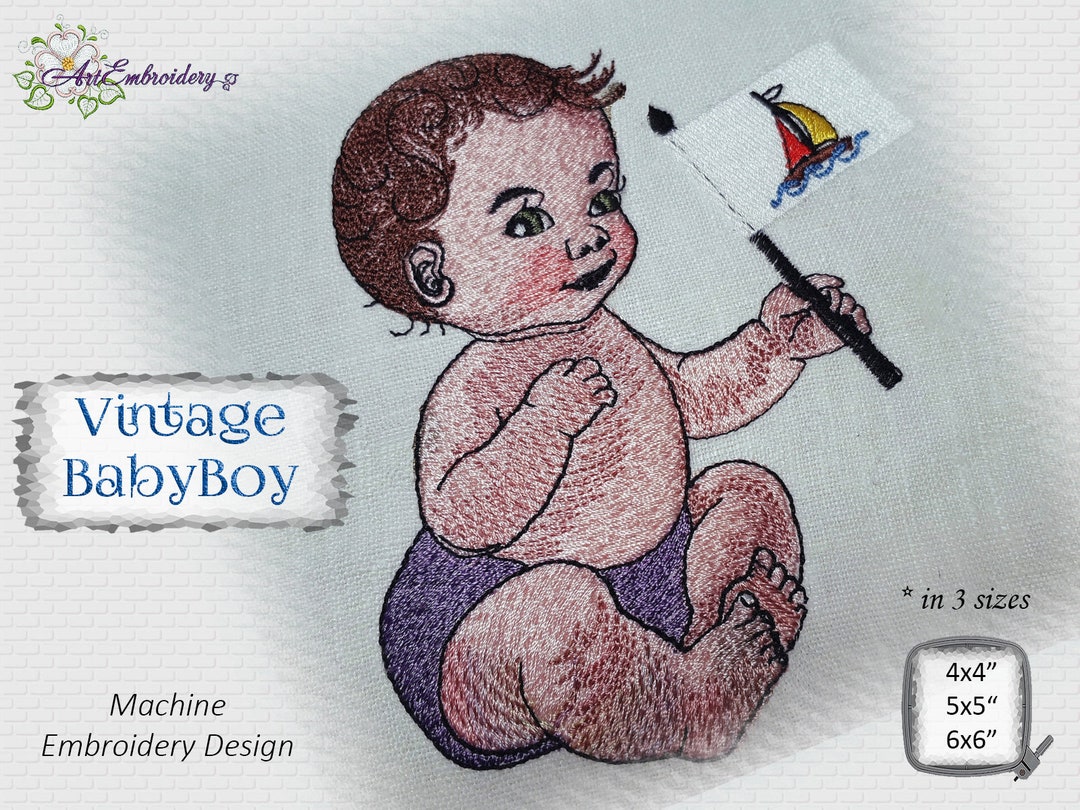 Vintage Baby Boy Machine Embroidery Design in Three Sizes. It's a Boy ...