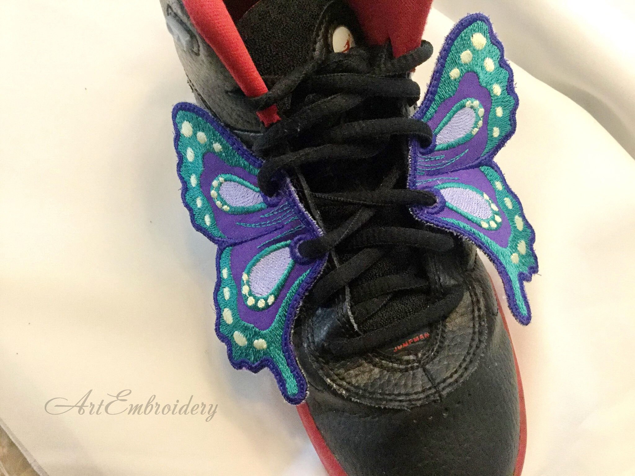 Butterfly Wings Shoes Patch: ITH Machine Embroidery Design (4x4" and ...