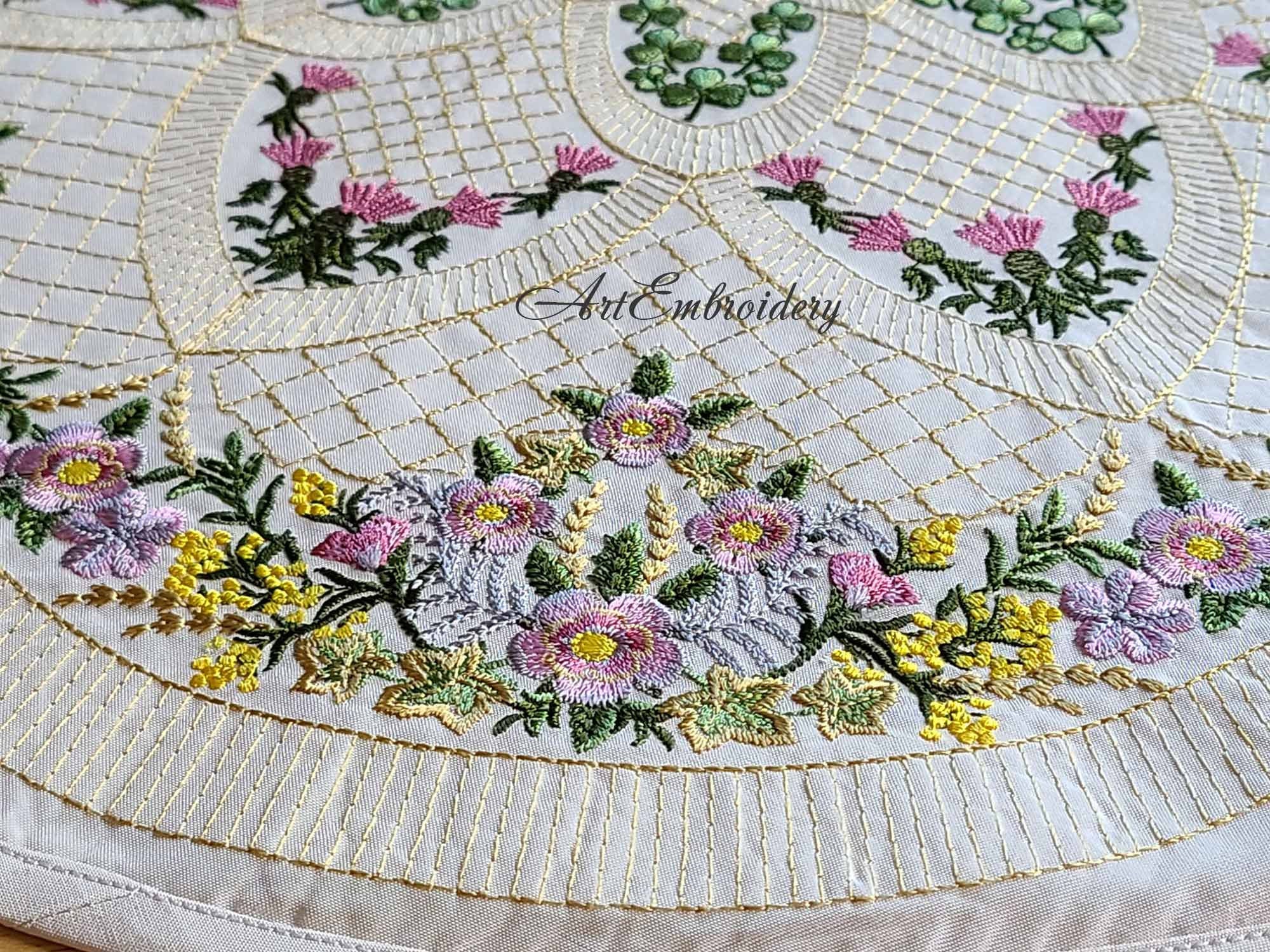 Elizabethan Flowers Open Wreath Motifs Strait and Curved - Etsy