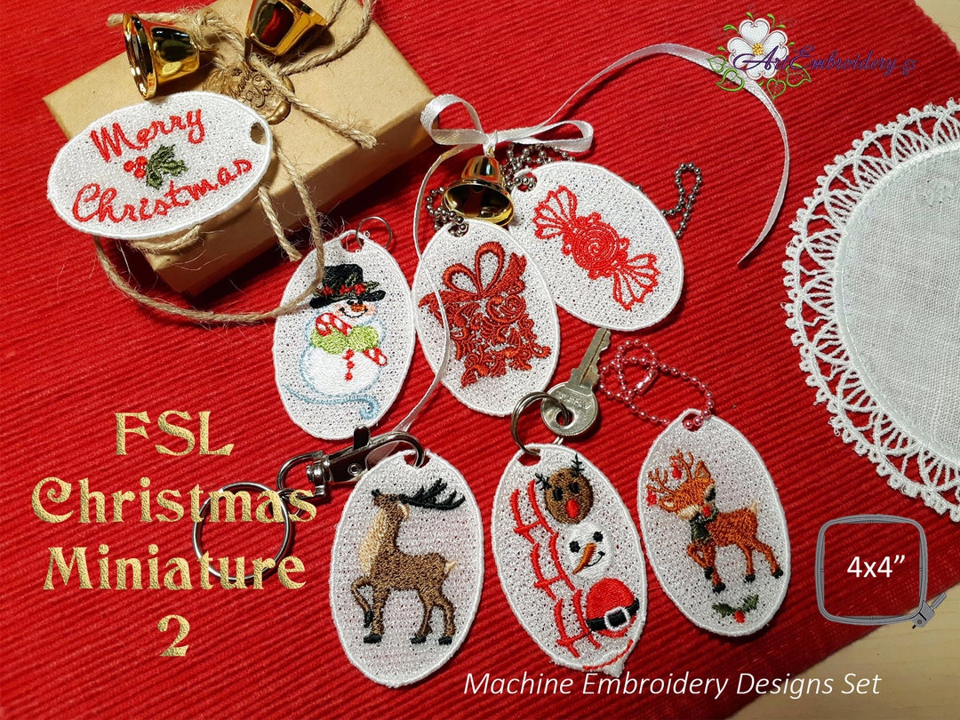 FSL Christmas Miniature 2 Machine Embroidery Designs Set of 7 Designs ...