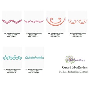 Curved Edge Machine Embroidery Border Designs: Cutwork Set (4x4 to 8x12 ...