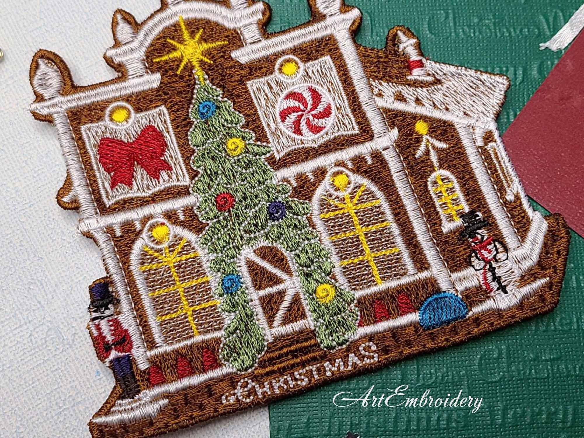 FSL Victorian Gingerbread House: Christmas Machine Embroidery Design ...