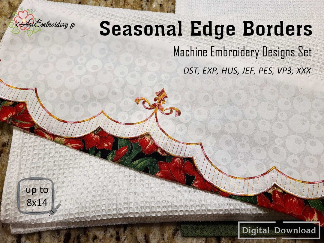 Seasonal Edge Borders – Machine Embroidery Repeatable Designs Set From ...
