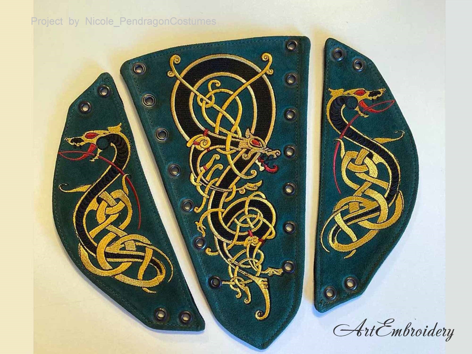 Celtic Pendragon Dragon Embroidery Design: Viking Mythology (6x10, 7x11 ...