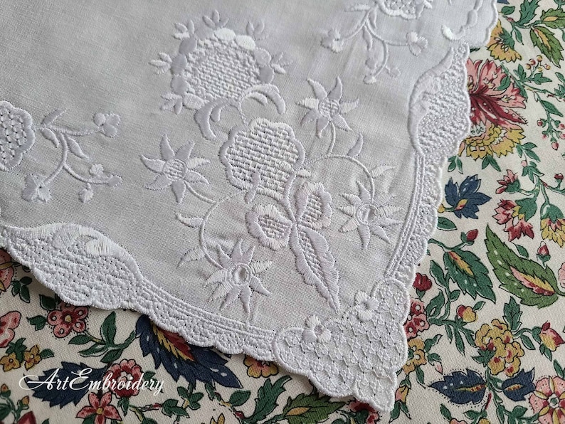 Whitework Fichu Machine Embroidery Design: Historical Scarf (6x10 and ...