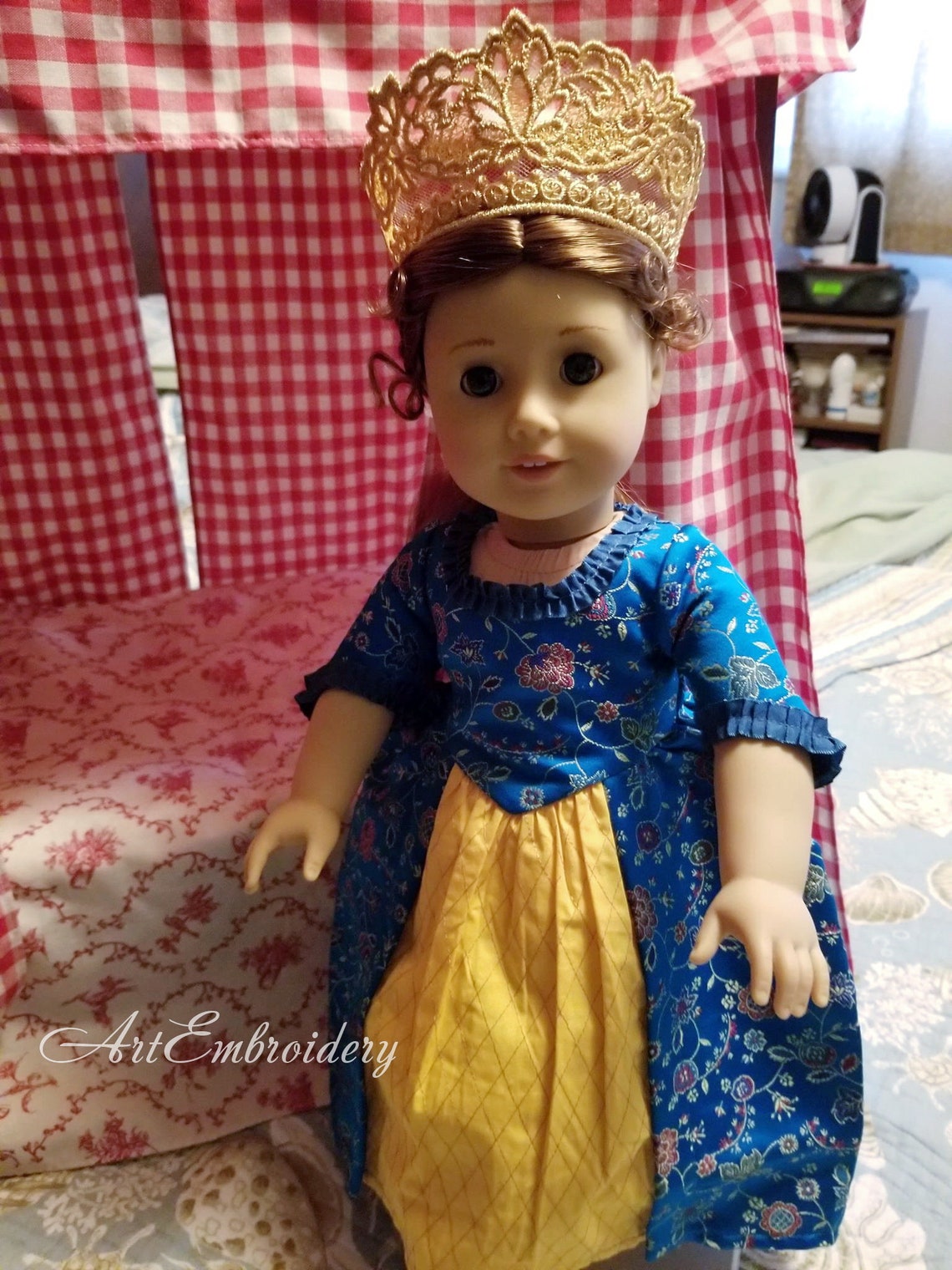 Royal Crown Machine Embroidery Design: 16-18" Dolls (6x8", 6x14" Hoops ...