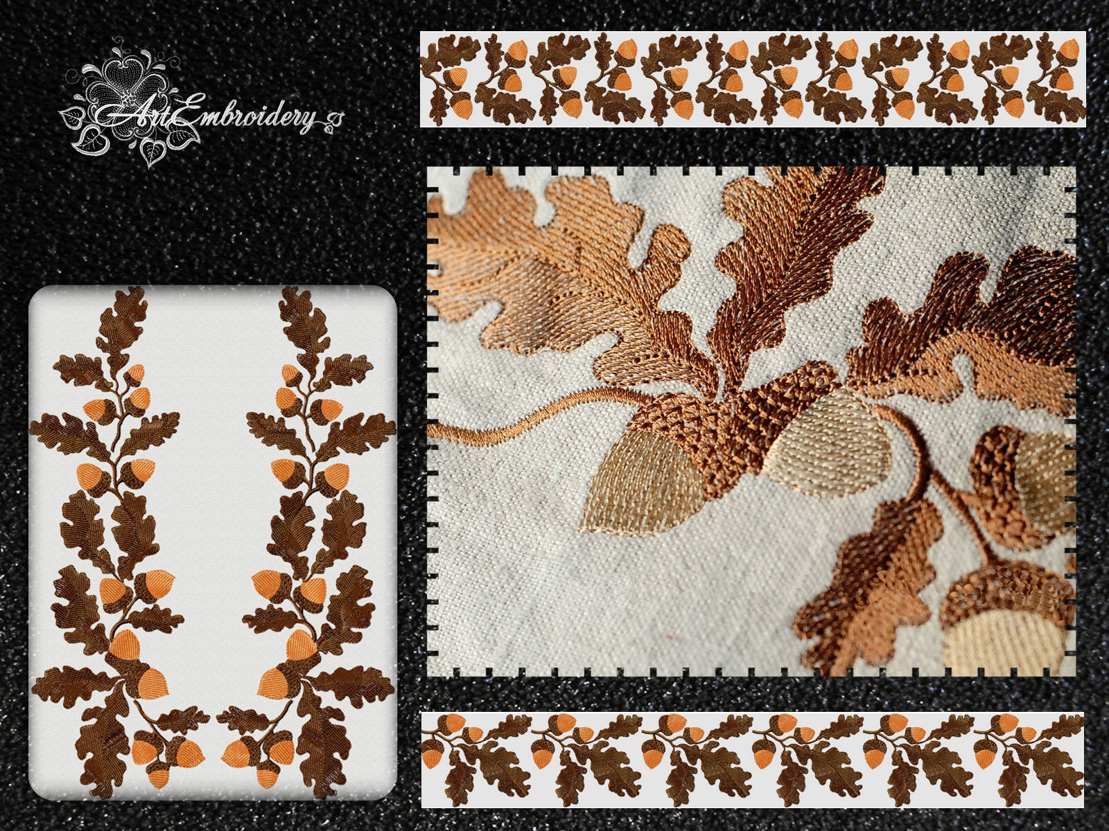 Elizabethan Oak Acorns Borders and Corners Machine | Etsy