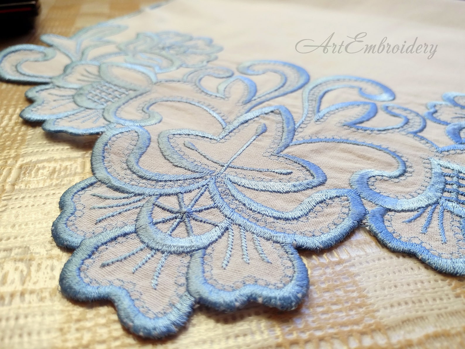 Table Runner Panel Set of Assembled Machine Embroidery Motif Designs ...