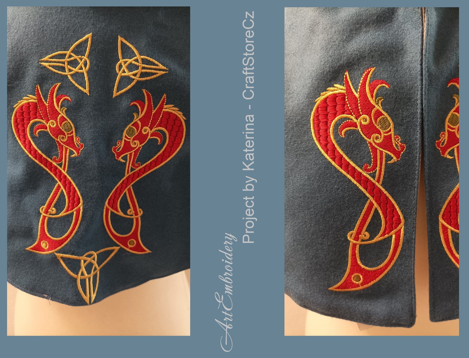 Medieval Dragon Tunic Embroidery Designs: Viking Celtic Set (5x7" to ...