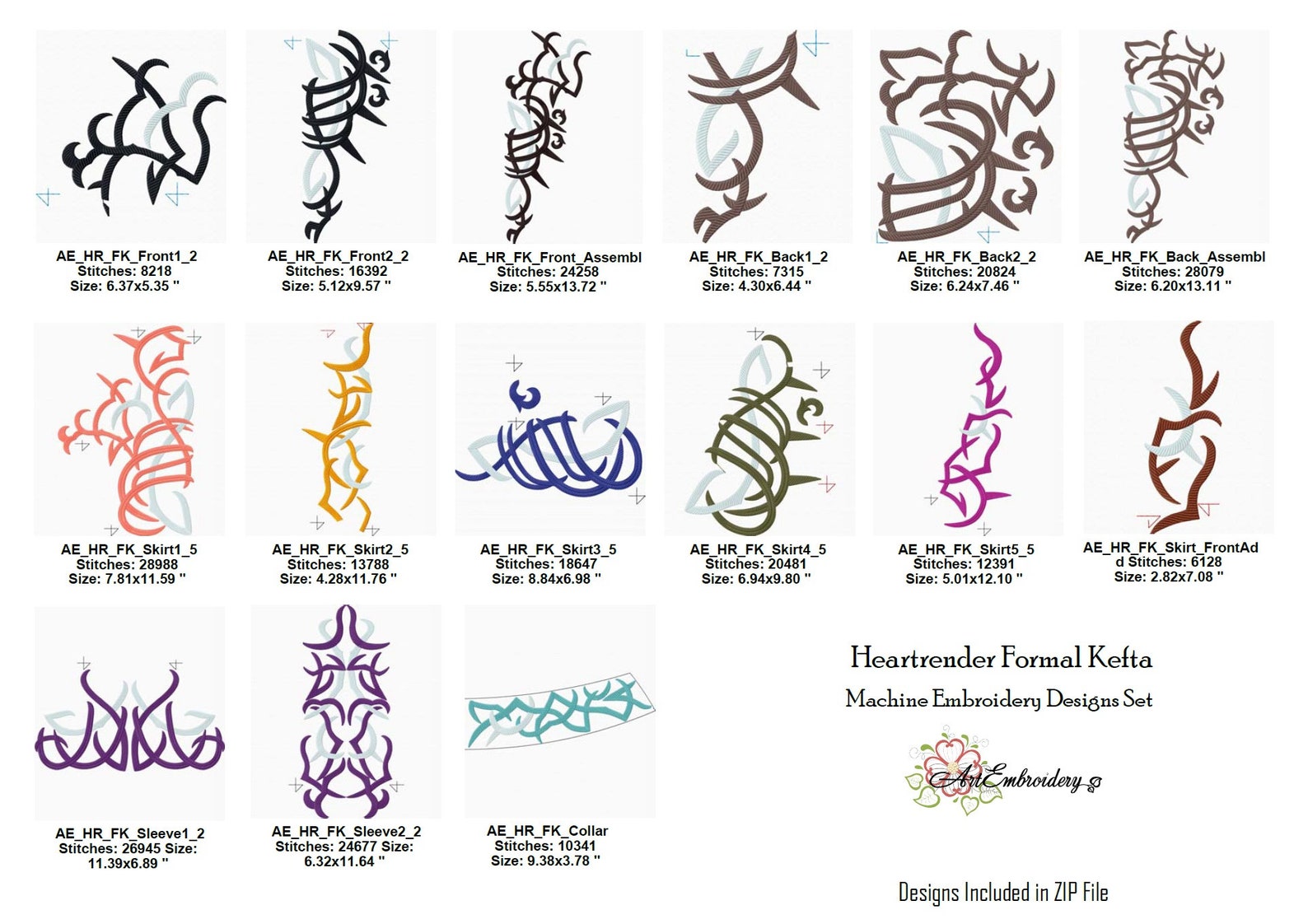 Heartrender's Formal Kefta Machine Embroidery Designs - Etsy