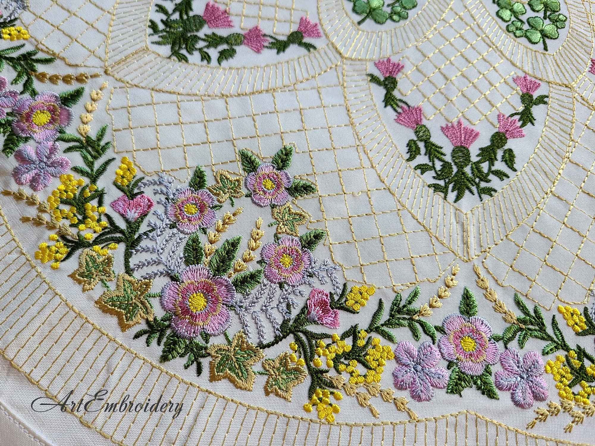 Elizabethan Flowers Open Wreath Motifs Strait and Curved - Etsy