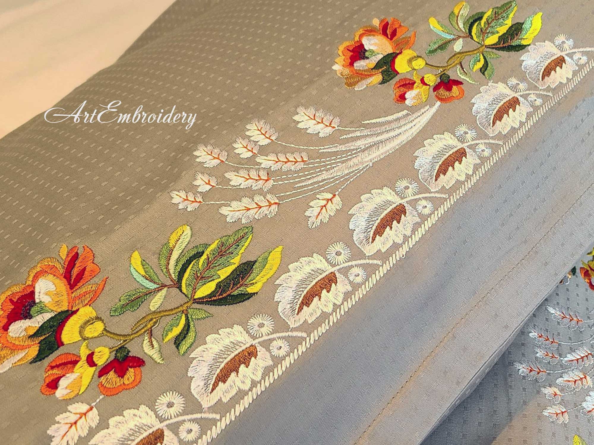 Magnus Orange Floral Motif Machine Embroidery Design for - Etsy