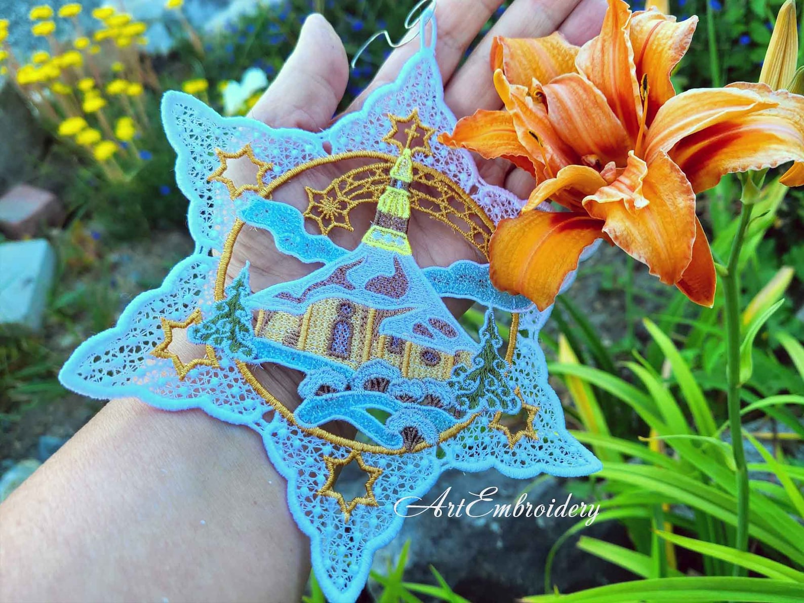 FSL Blessed Star: Machine Embroidery Lace Design (digital Download) - Etsy
