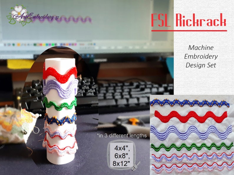 FSL Rick Rack Ribbon Machine Embroidery Designs Set of Six - Etsy