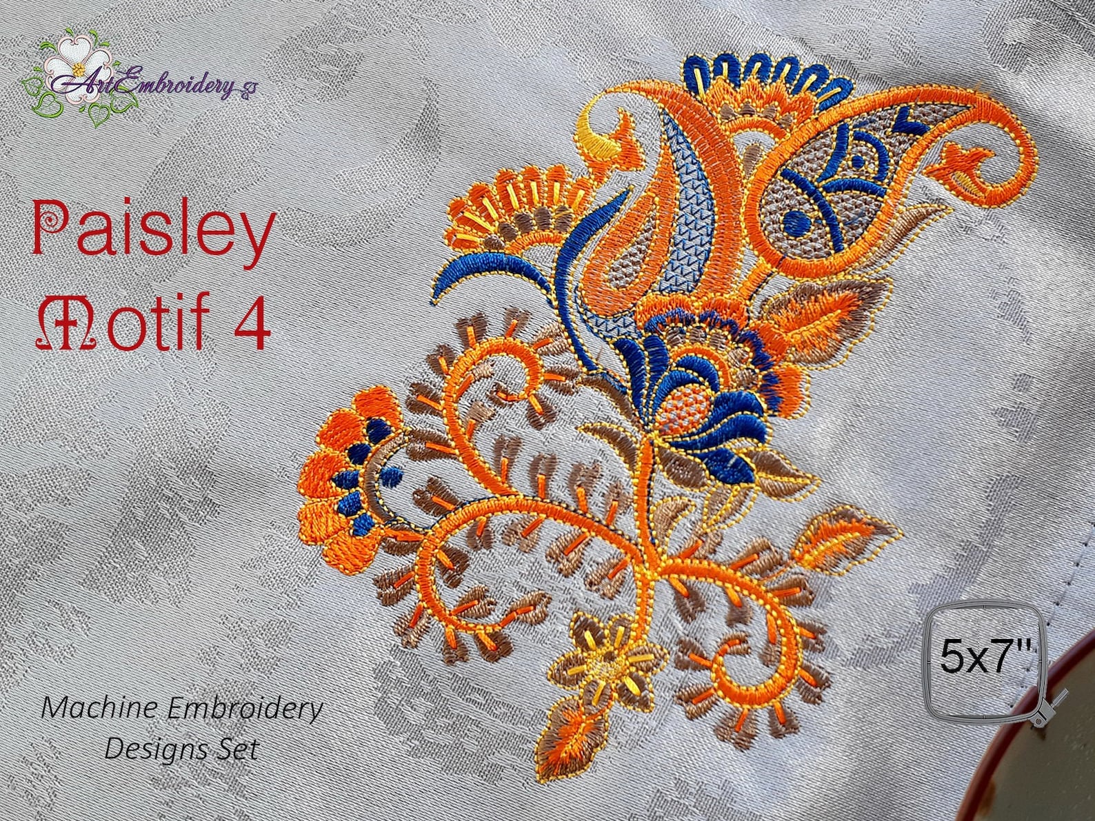 Paisley Motif 4 Machine Embroidery Designs Set for Hoop - Etsy