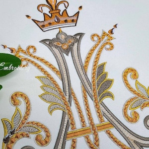 Auspice Maria Monogram Machine Embroidery Design (8x12", 10x12") - Etsy