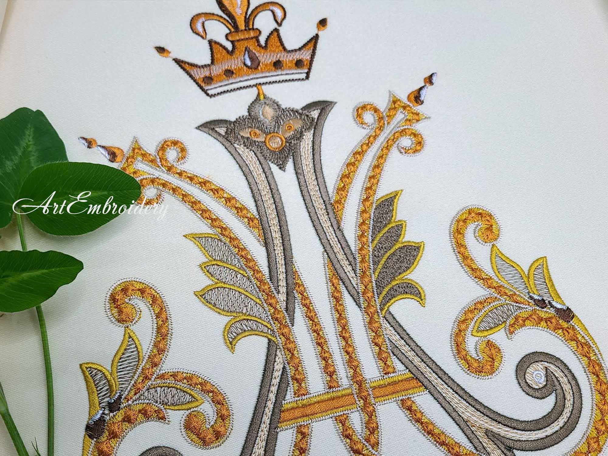 Auspice Maria Monogram Machine Embroidery Design (8x12", 10x12") - Etsy