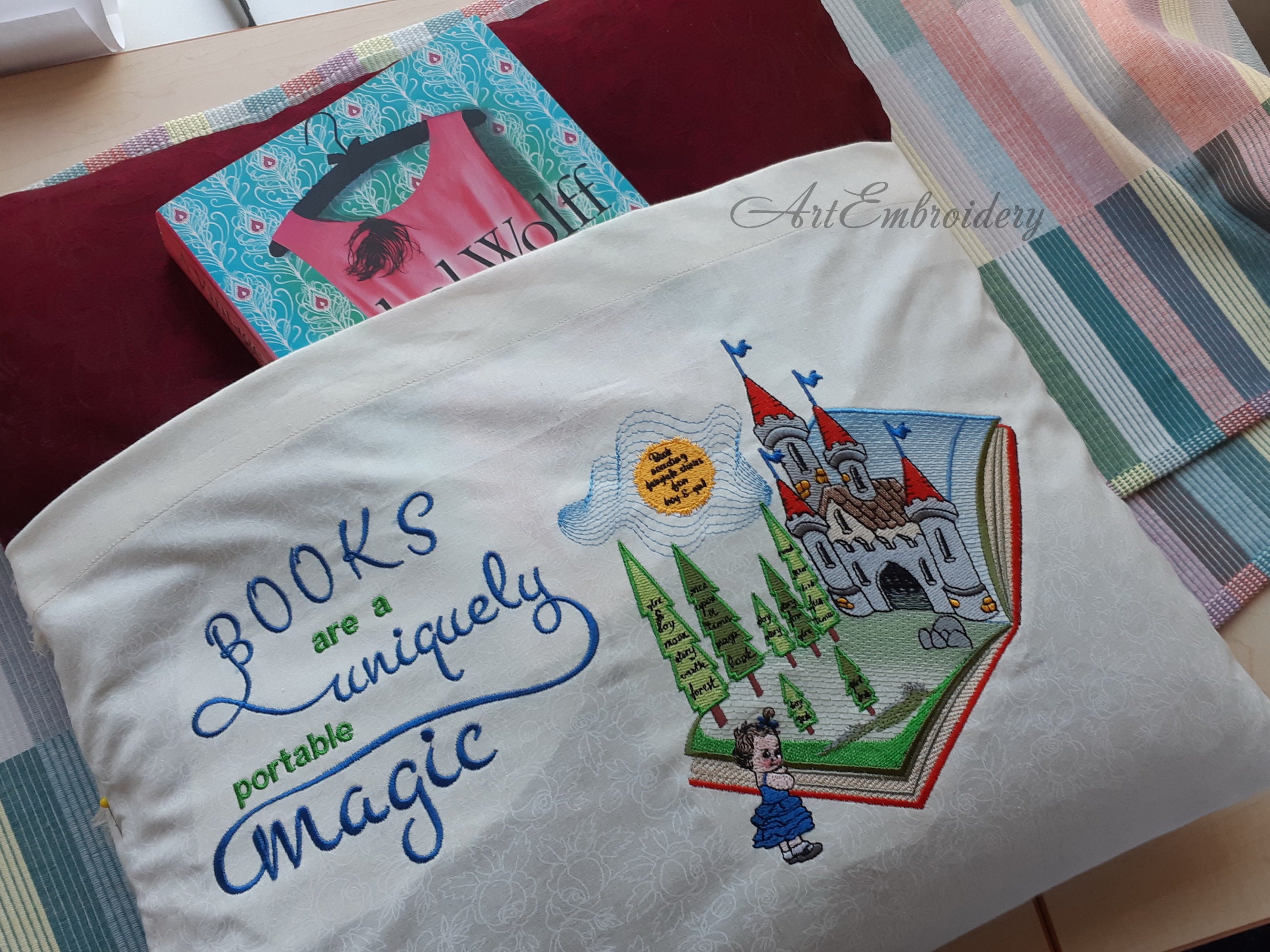 Fairy Book the Reading Pillow Machine Embroidery Design in | Etsy
