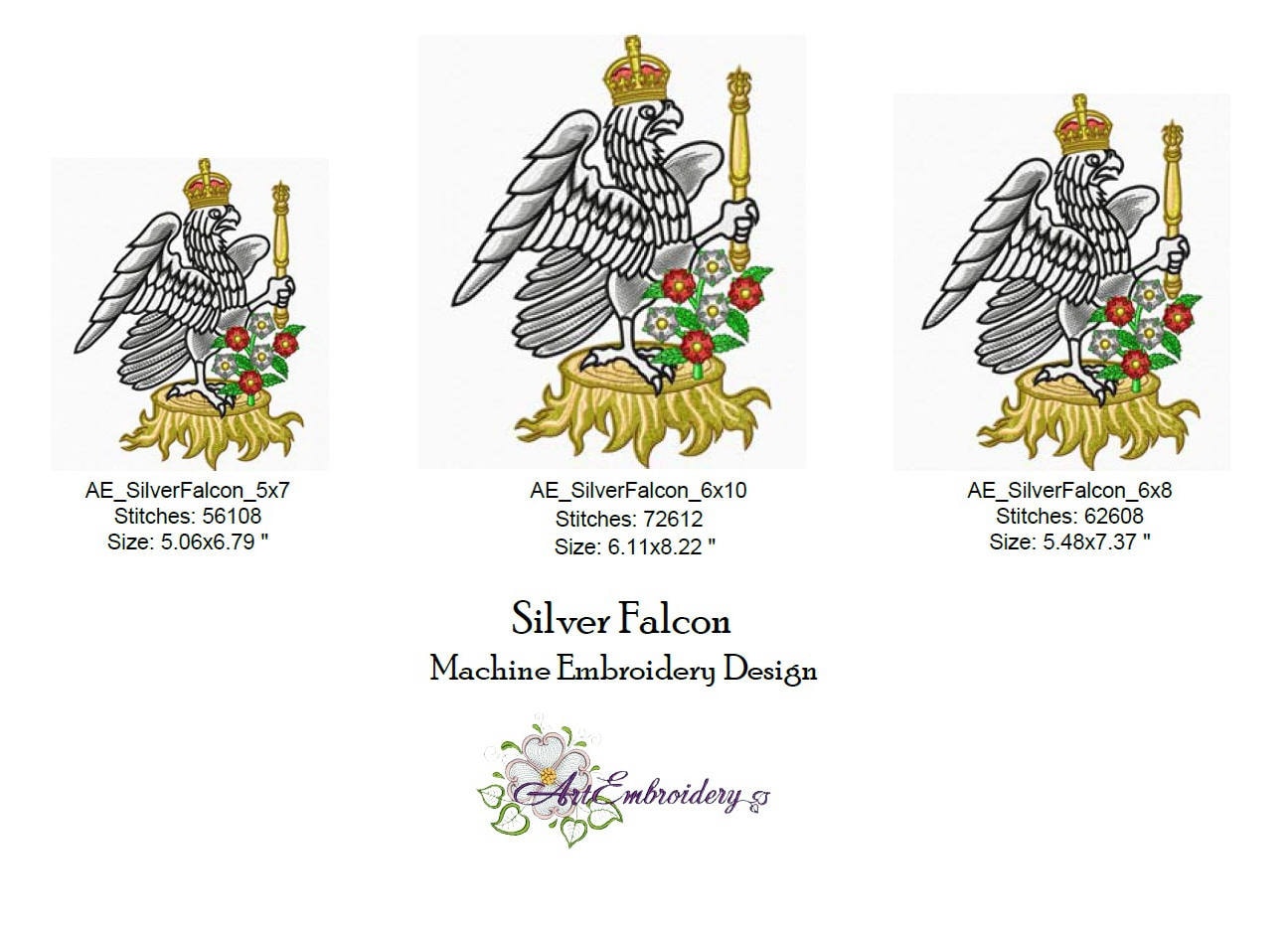 Silver Falcon Falcon Argent with crow and scepter Royal | Etsy