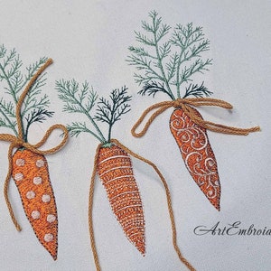 Patterned Carrots - Vegies Machine Embroidery Designs Set for Hoop 5x7 ...