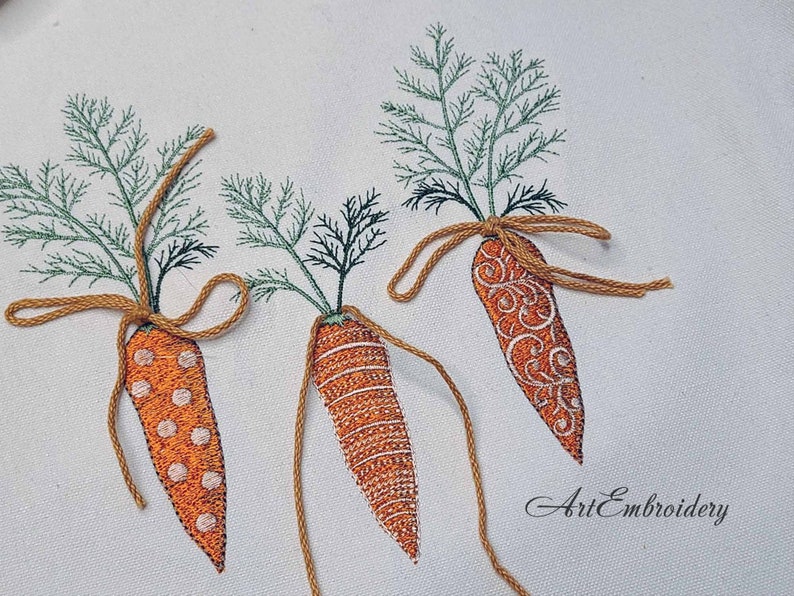 Patterned Carrots - Vegies Machine Embroidery Designs Set for Hoop 5x7 ...
