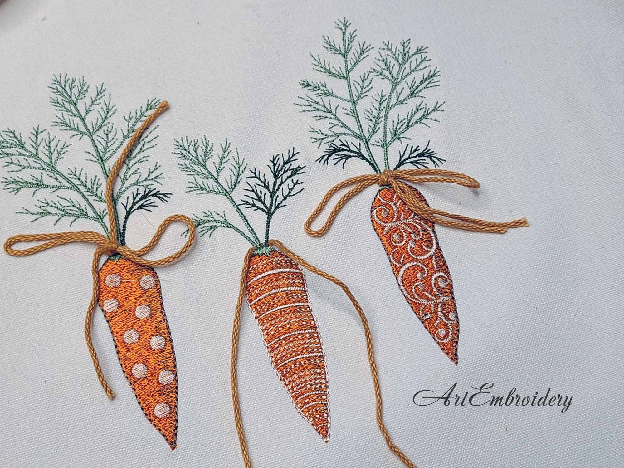 Patterned Carrots - Vegies Machine Embroidery Designs Set for Hoop 5x7 ...