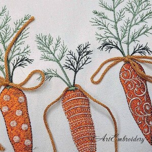 Patterned Carrots - Machine Embroidery Vegies Designs Set for Hoop 5x7 ...