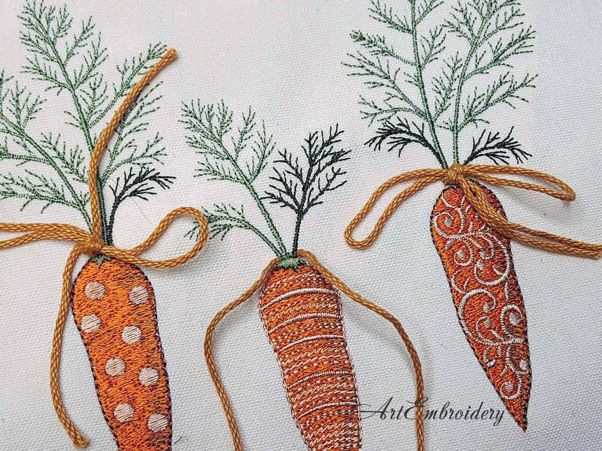 Patterned Carrots - Vegies Machine Embroidery Designs Set for Hoop 5x7 ...